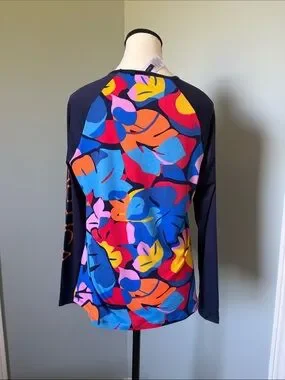 Nautica | Tops | Nwot Nautica Long Sleeve Rash Guard Swim Top Tropical ...